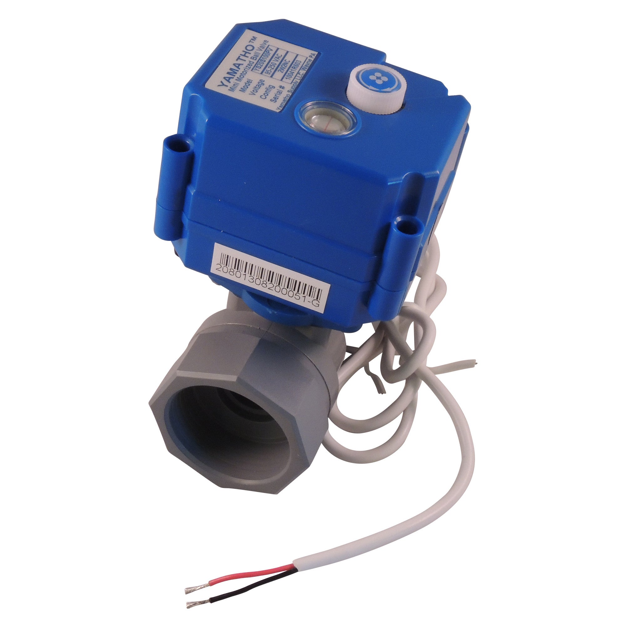 Electric motorized ball valve YS20S 1" PVC Socket ANSI, NC, w/2 wires ...